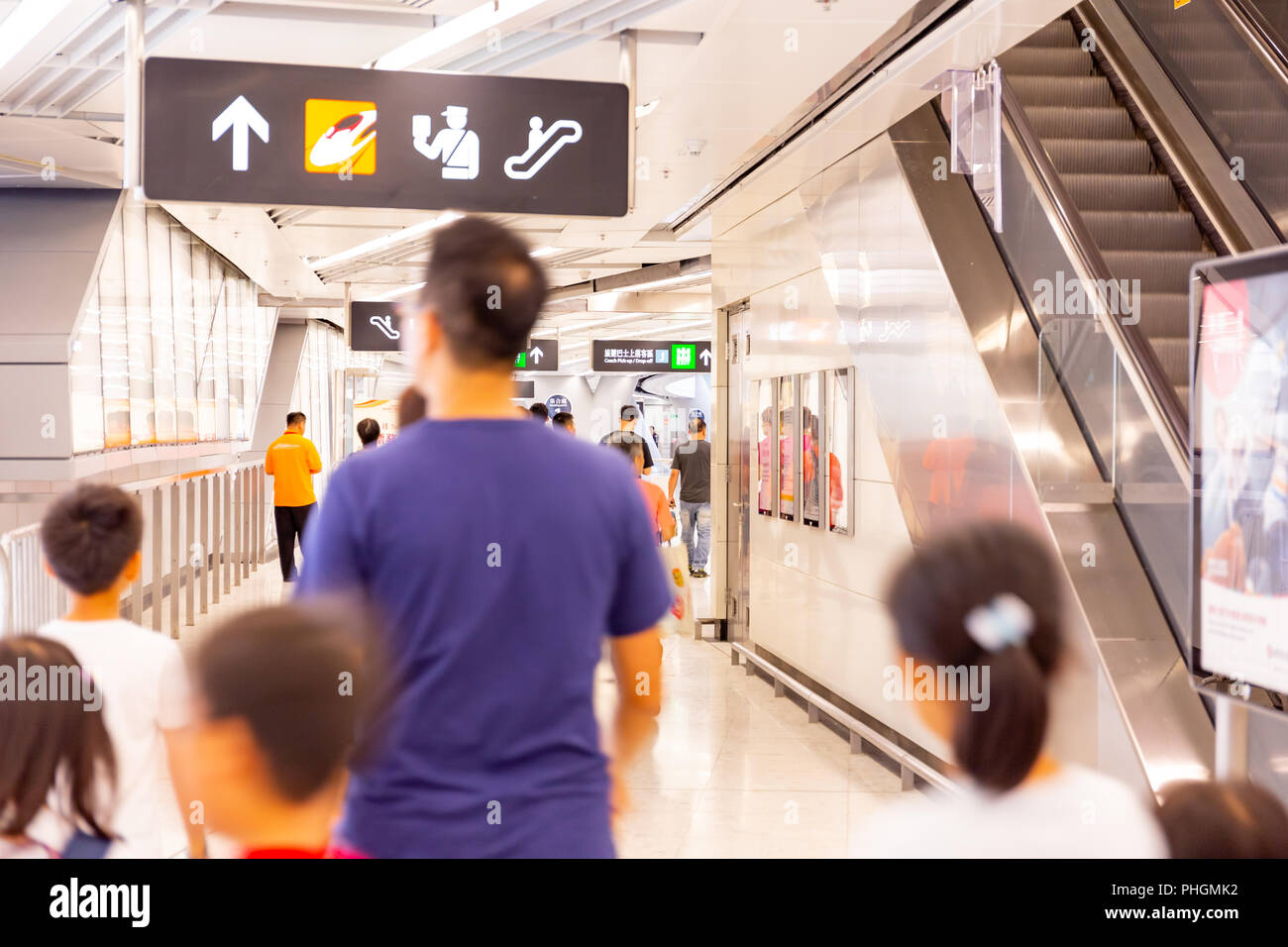 Sep 01, 2018, Hong Kong, China: Inside view of Express Rail Link-Hong ...