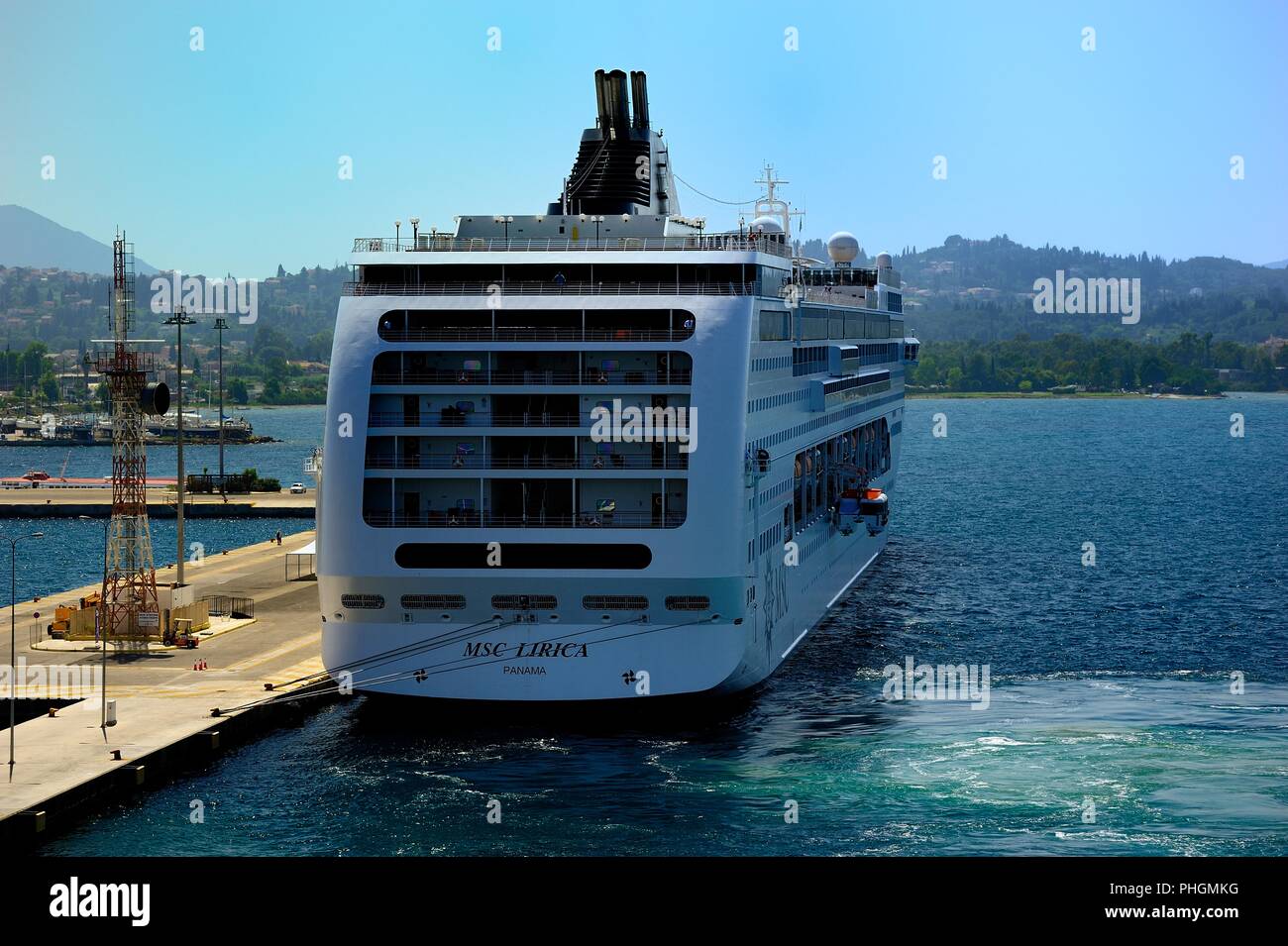 Cruise Ship, Athens, Greece - July 18:MSC Lirica alongside in the Port ...