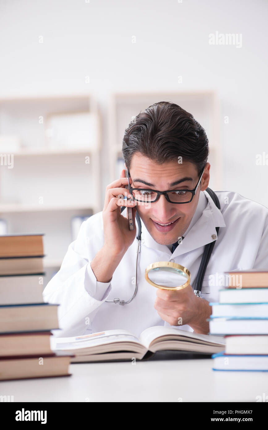 Medical student preparing for university exams Stock Photo - Alamy