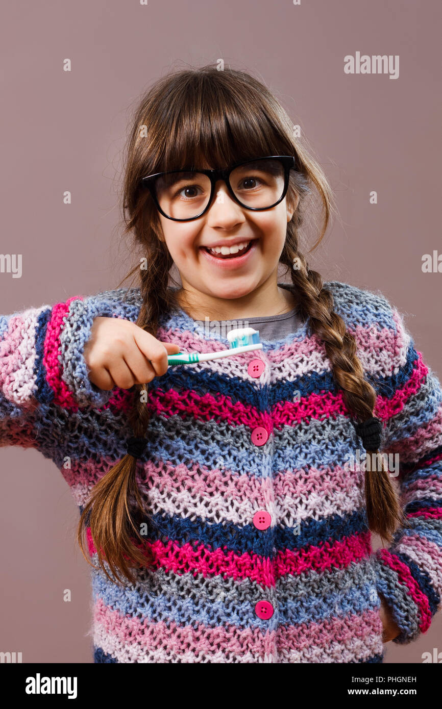 I love brush my teeth! Stock Photo - Alamy