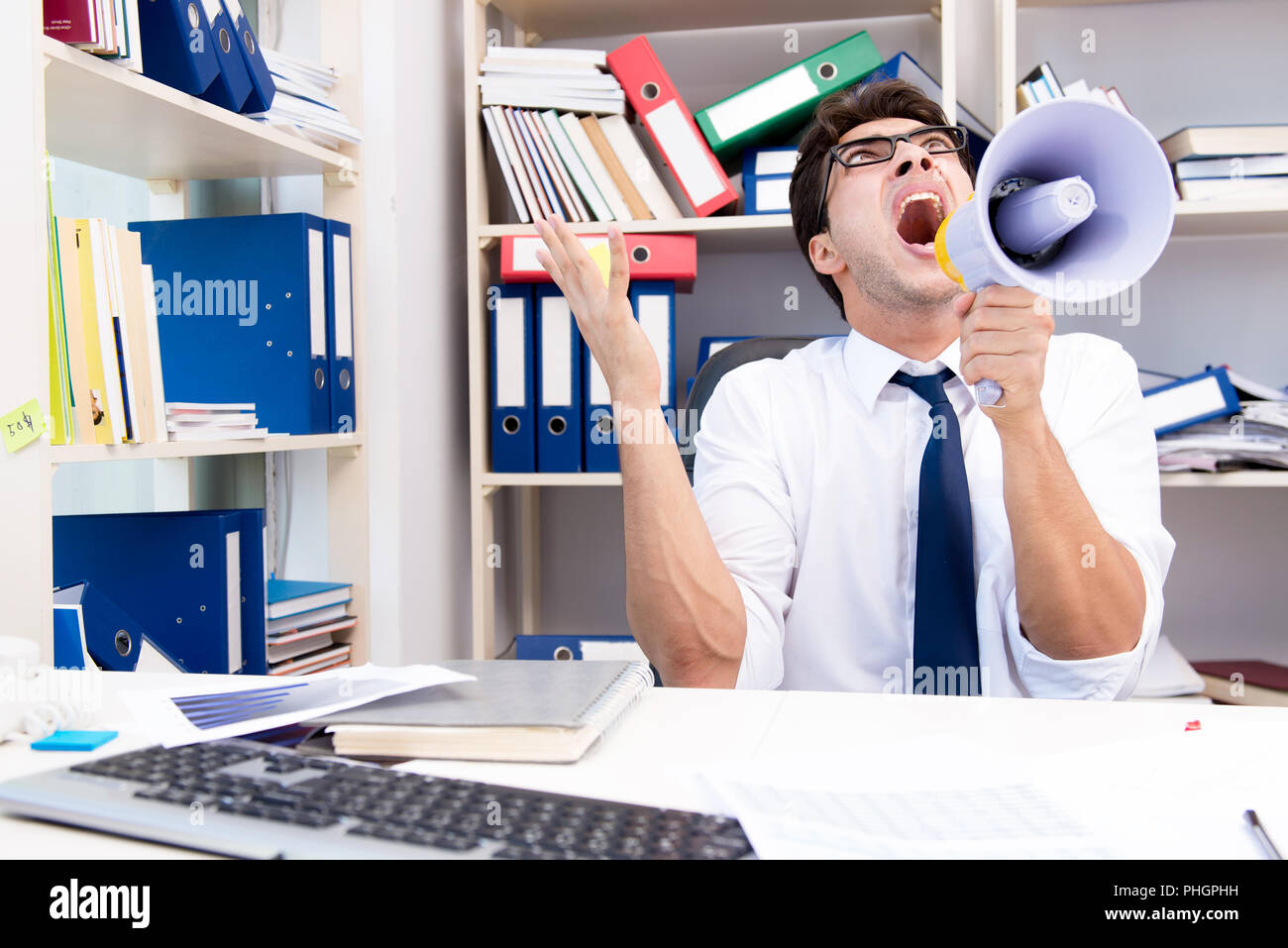 Busy frustrated businessman angry in the office Stock Photo - Alamy