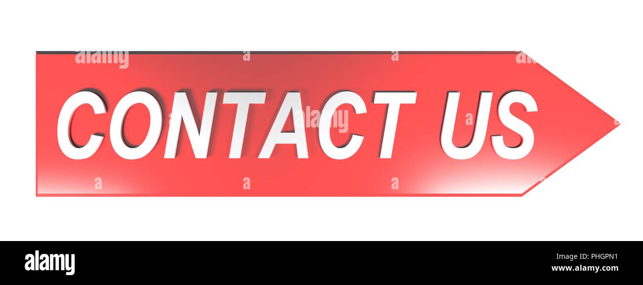 CONTACT US on red arrow - 3D rendering Stock Photo - Alamy