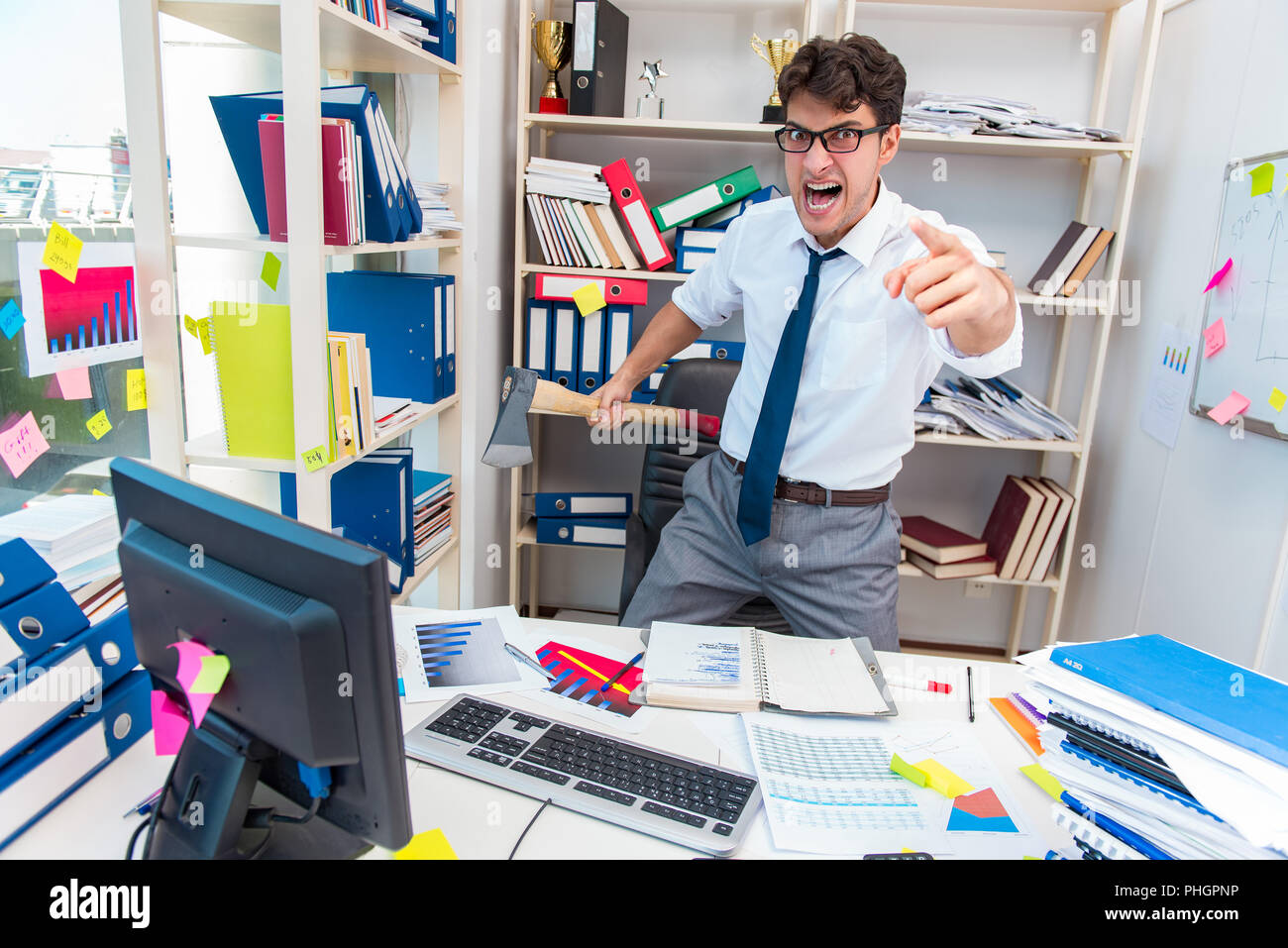 Busy frustrated businessman angry in the office Stock Photo - Alamy