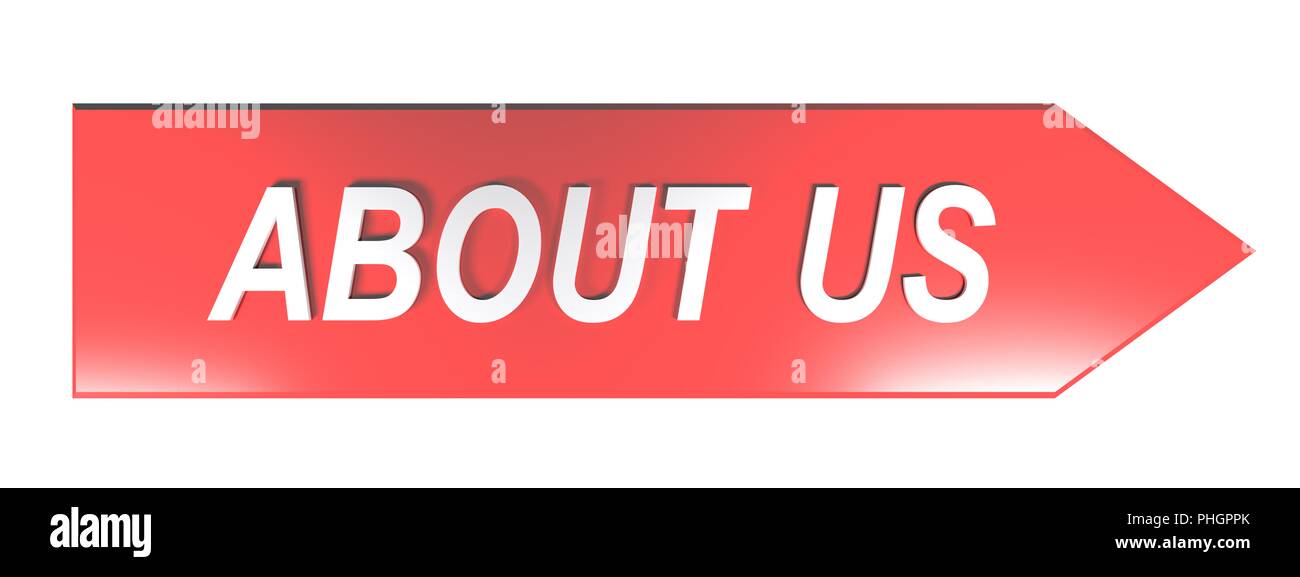 ABOUT US on red arrow - 3D rendering Stock Photo - Alamy
