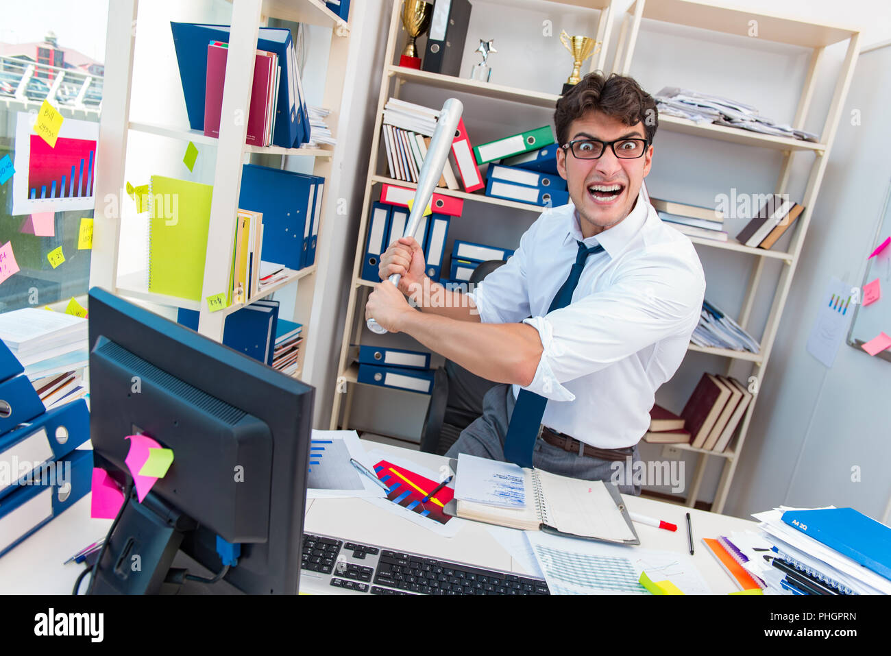 Busy frustrated businessman angry in the office Stock Photo - Alamy