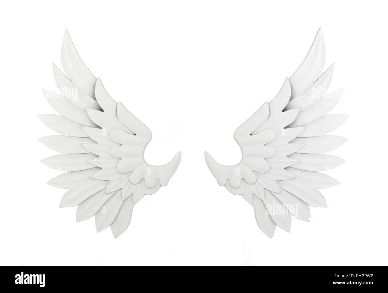 White wing isolated on white background, 3D rendering Stock Photo - Alamy