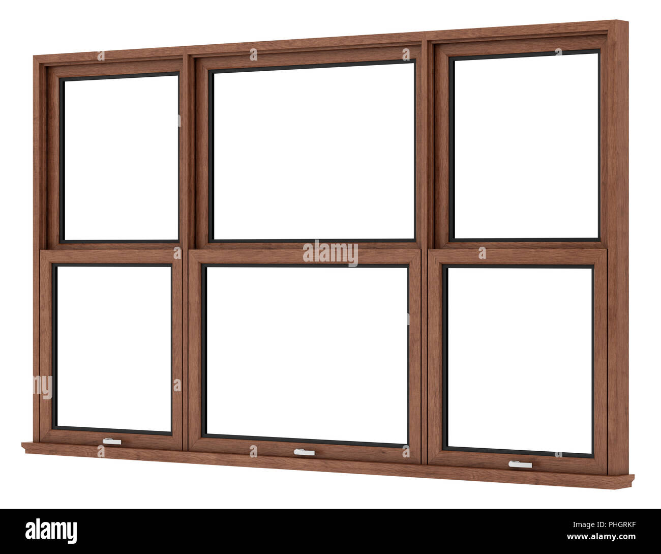 brown wooden window isolated on white background Stock Photo - Alamy