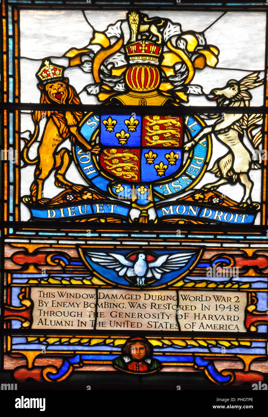 Stained glass window in Southwark Cathedral in London with connections ...