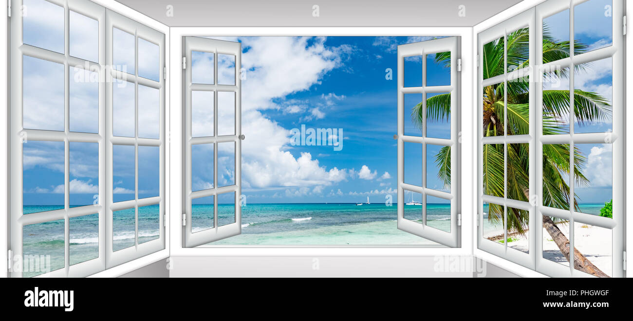 Ocean view window Stock Photo - Alamy