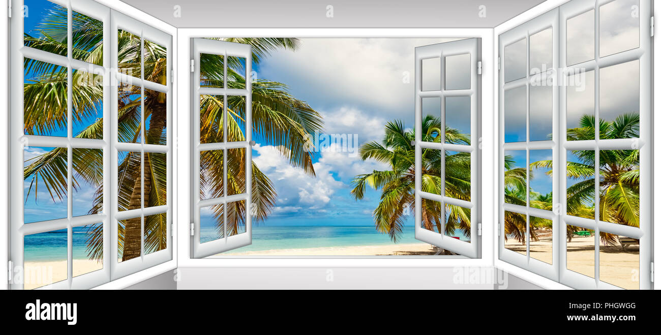 Ocean view window Stock Photo - Alamy