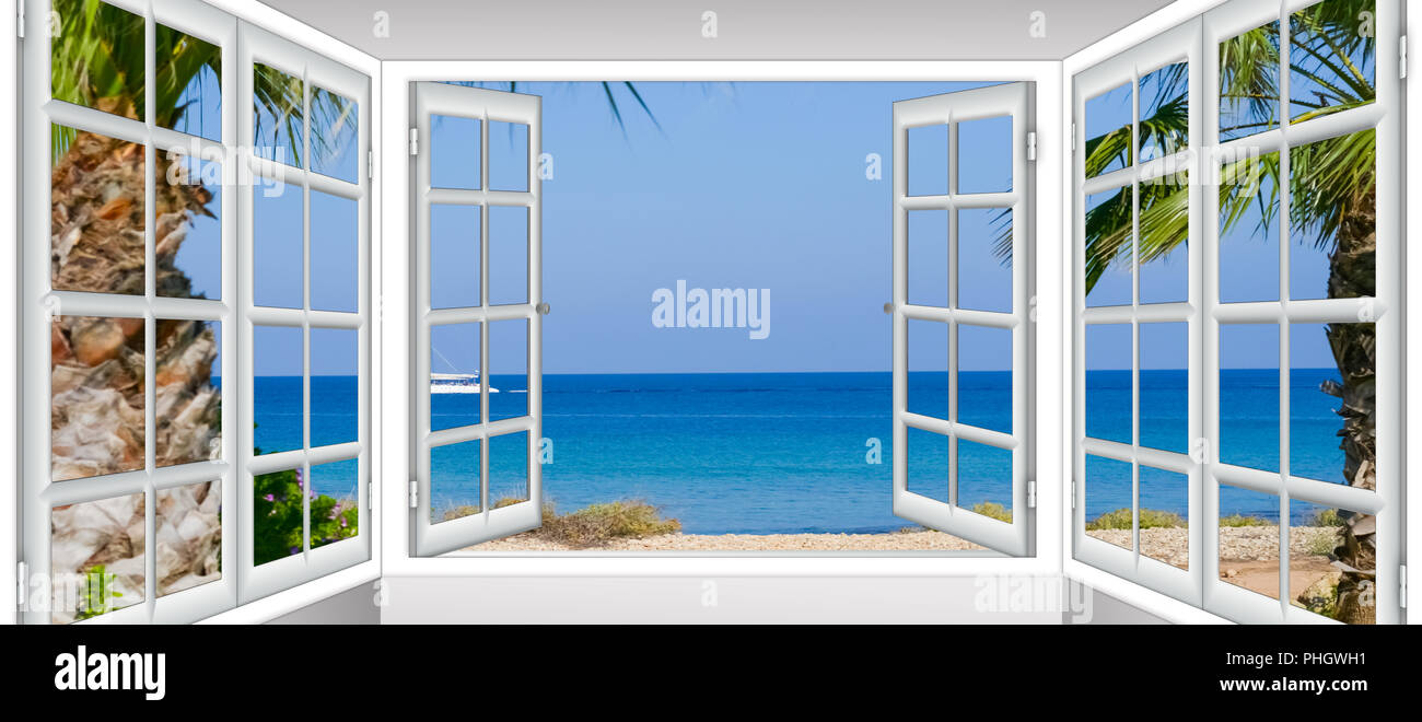 Ocean view window Stock Photo - Alamy