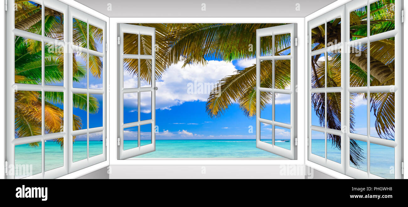 Ocean view window Stock Photo - Alamy