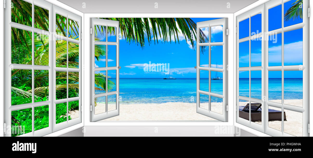 Ocean view window Stock Photo - Alamy