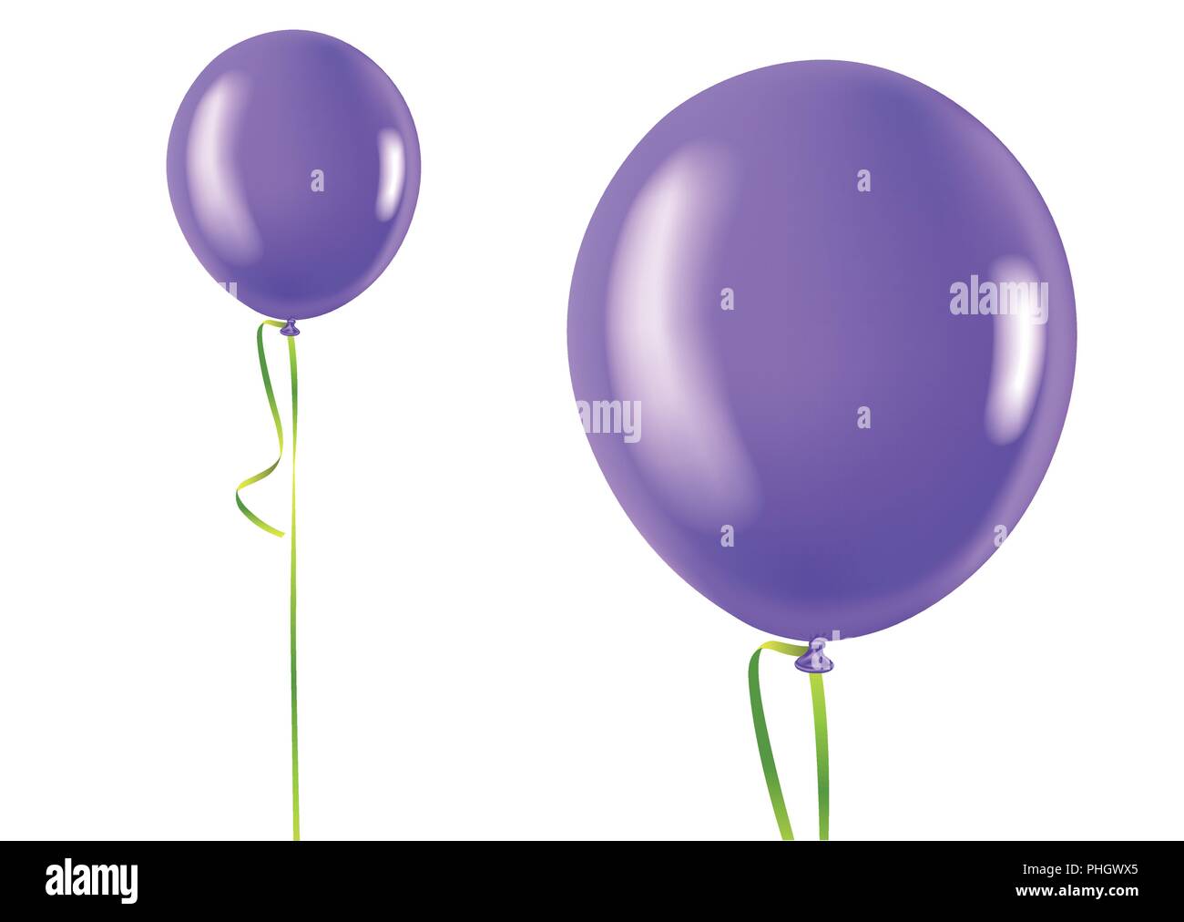 Violet balloon isolated on a white background. Vector illustration ...