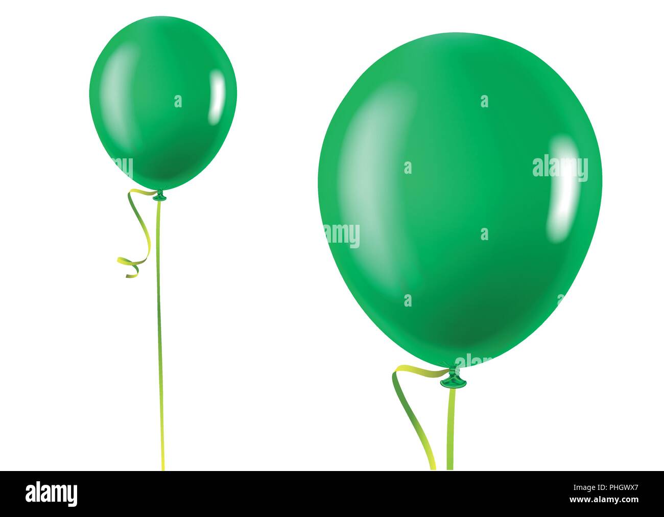 Green balloon isolated on a white background. Vector illustration Stock ...