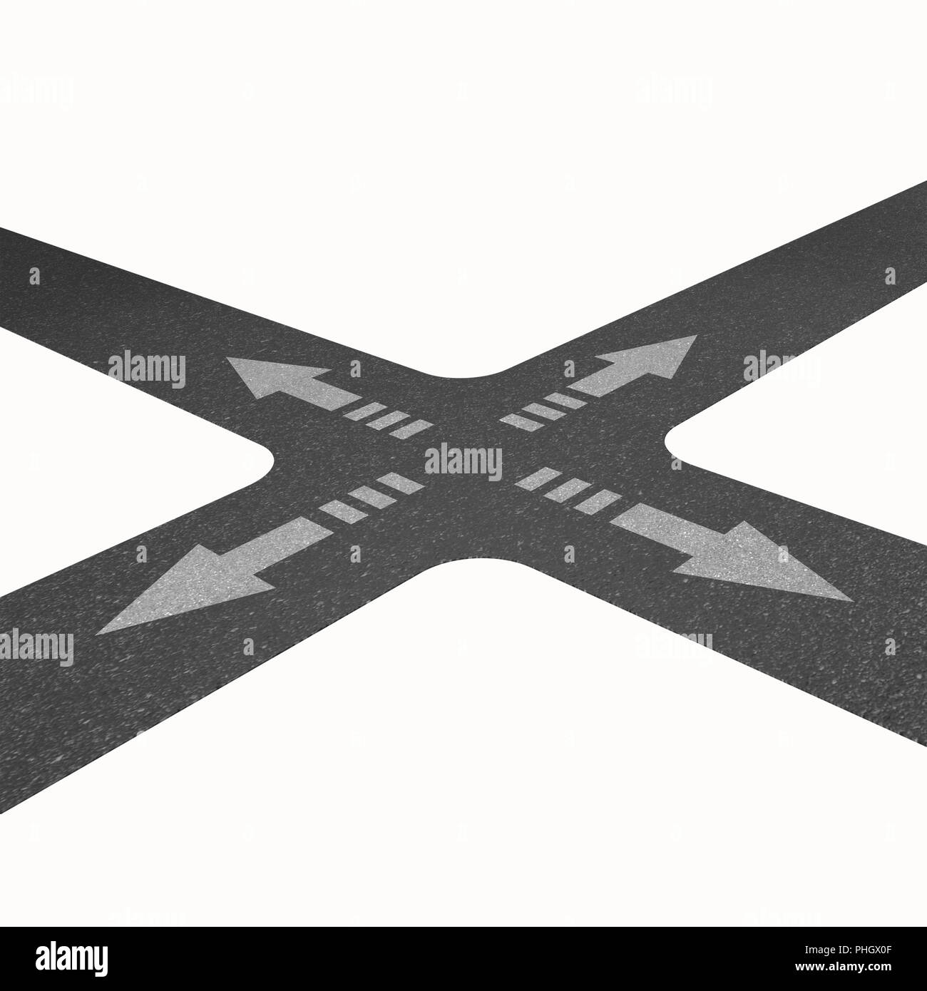 Crossroads intersection Cut Out Stock Images & Pictures - Alamy