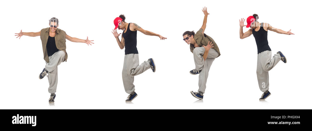 Man dancing isolated on the white Stock Photo - Alamy