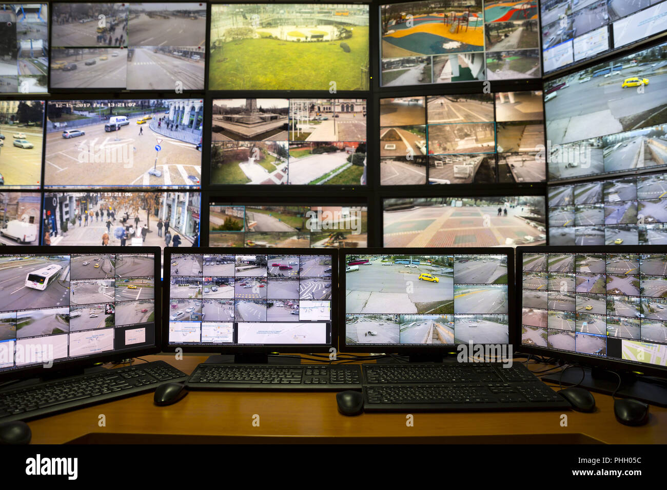 City surveillance control center Stock Photo - Alamy