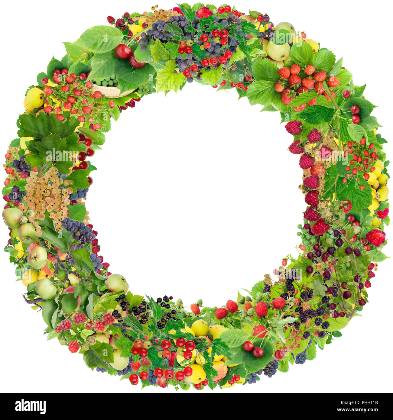 Berries round frame Stock Photo - Alamy