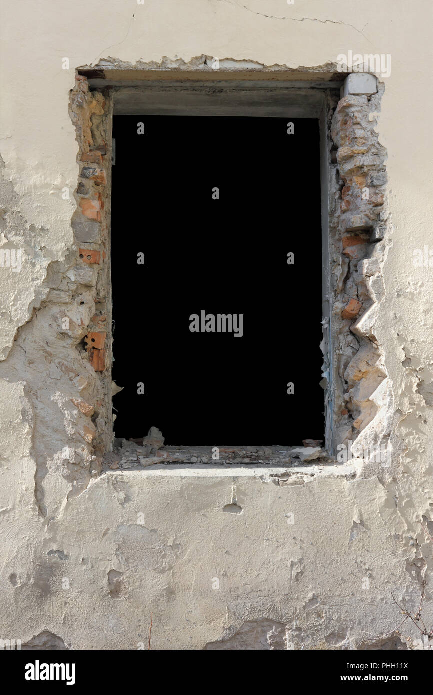 Black window without glass Stock Photo - Alamy