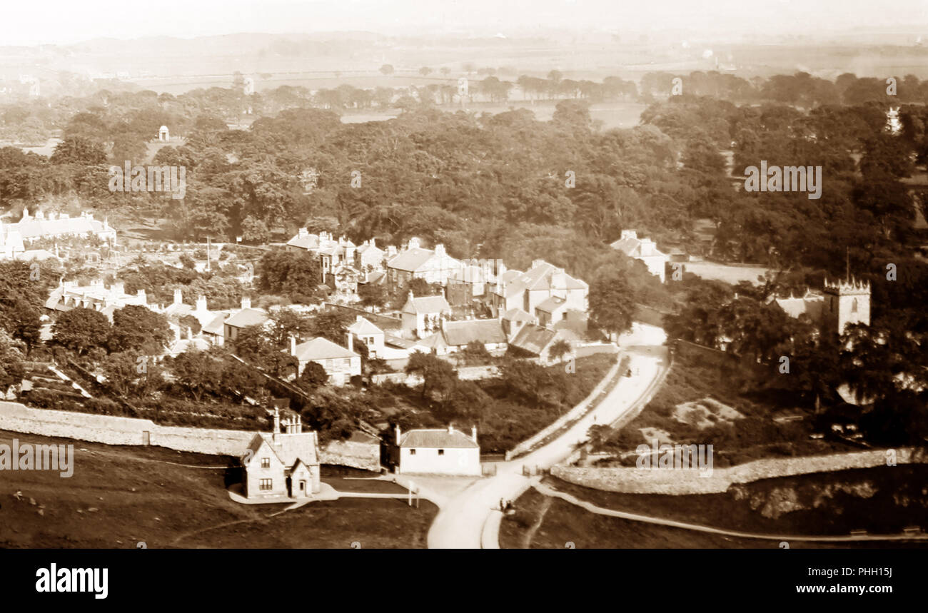 Panorama of Duddingston near Edinburgh, Victorian period Stock Photo ...
