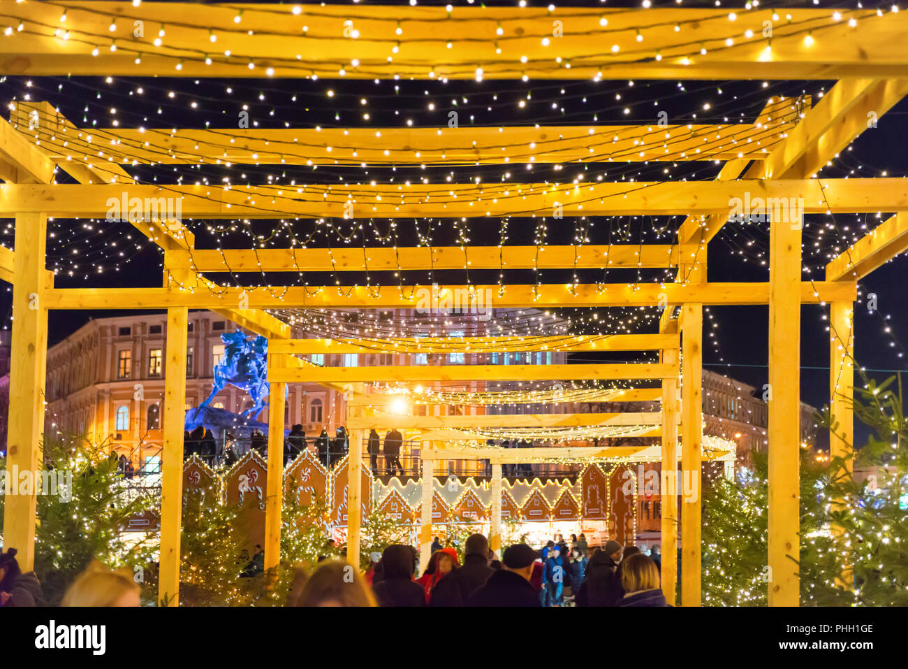Crowd on street at holiday night Stock Photo - Alamy