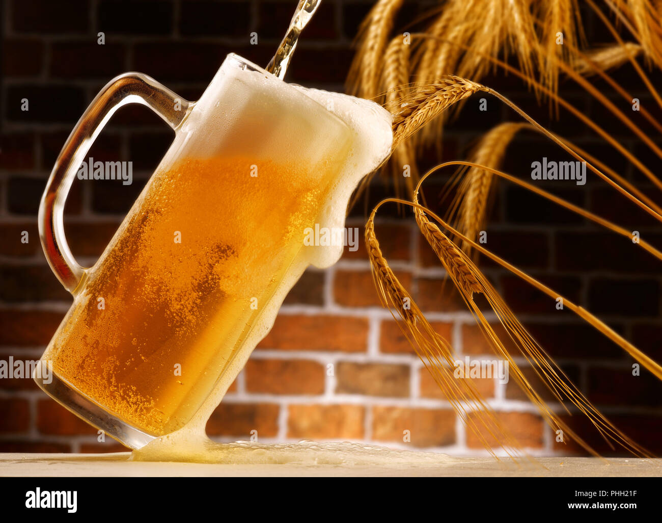 beer in mug, rustic setting from small cellar Stock Photo - Alamy