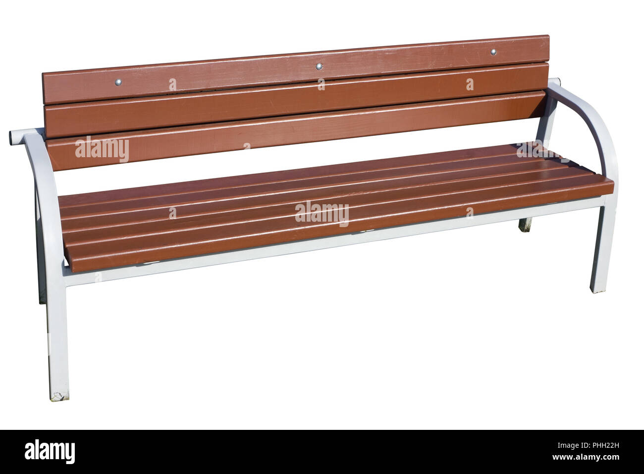 Isolated modern park bench Stock Photo - Alamy