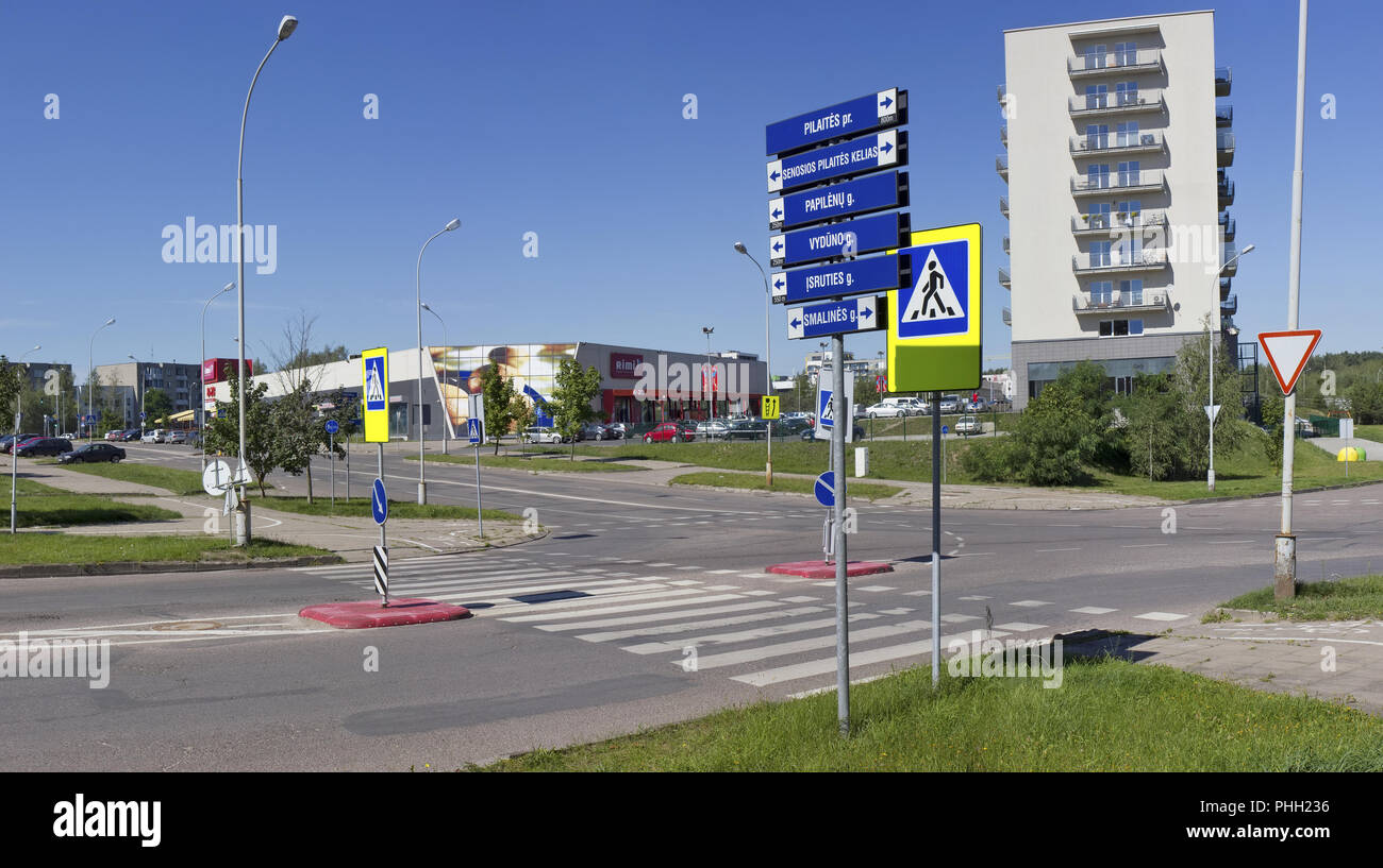 Intersection stop sign crosswalk hi-res stock photography and images ...