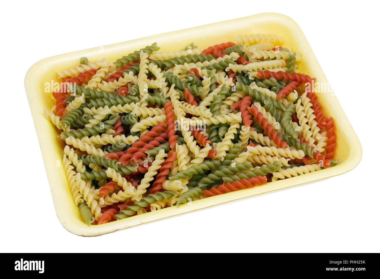 Isolated industrial plastic container with Italian macaroni Stock Photo ...