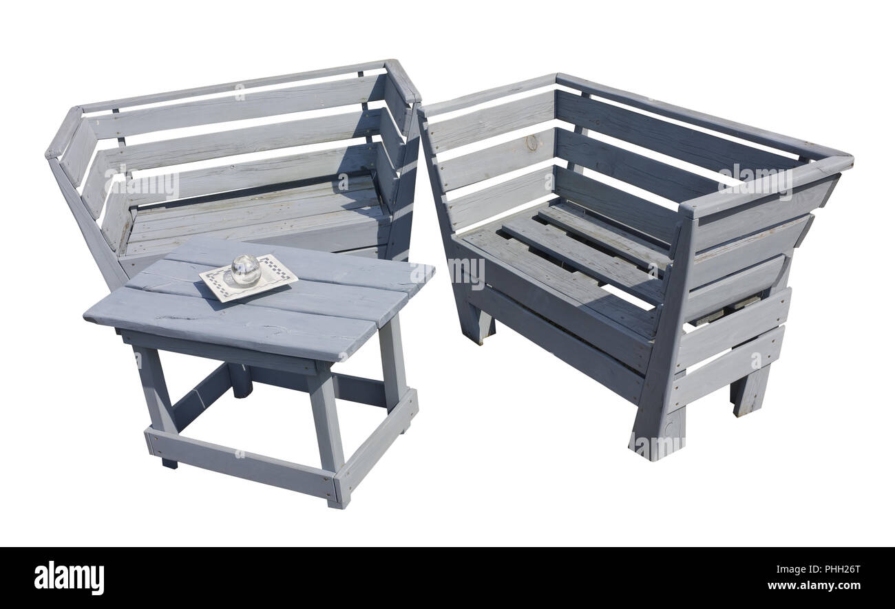 Table with benches Cut Out Stock Images & Pictures - Alamy