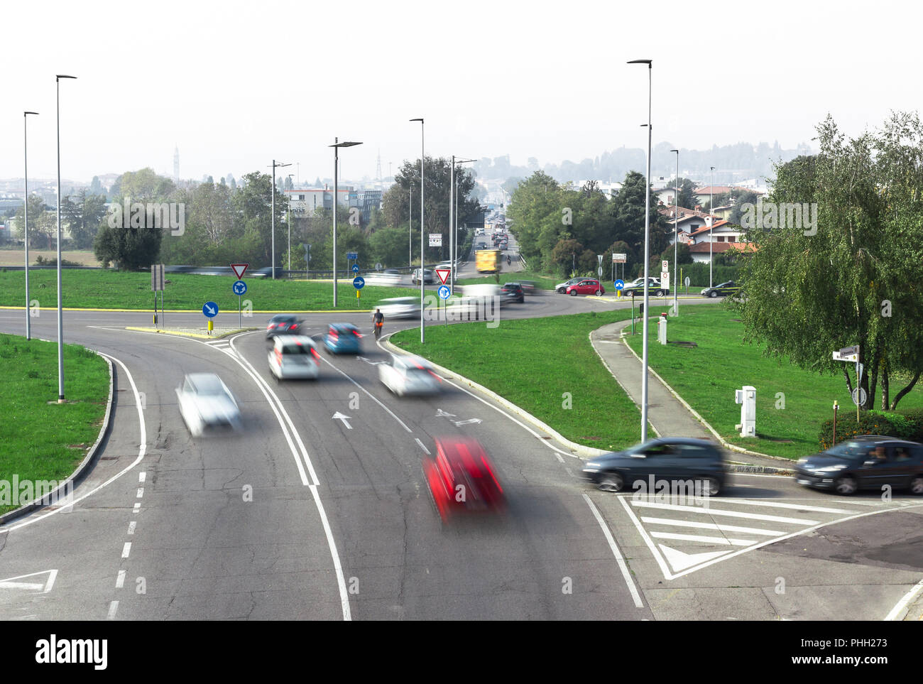 Road sign traffic rotary hi-res stock photography and images - Alamy