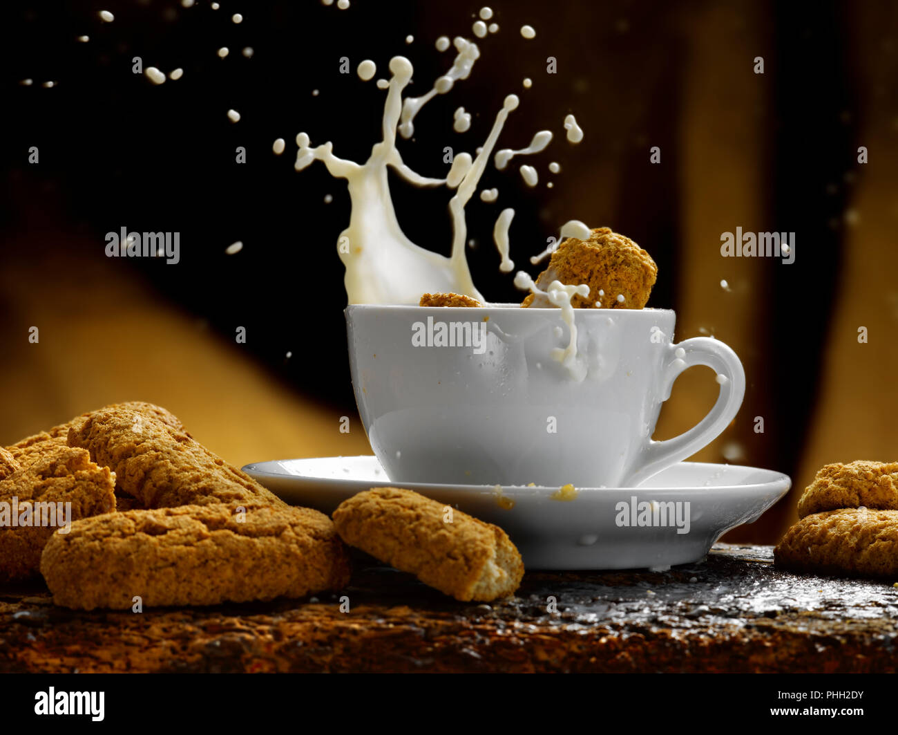 breakfast king, milk splash cookies and many other delights Stock Photo ...