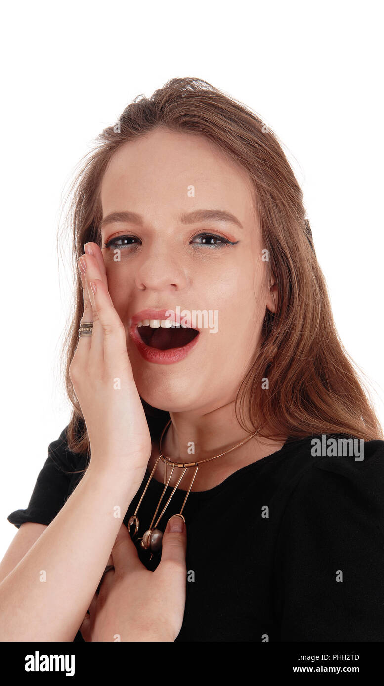 Woman talking behind her hand Stock Photo - Alamy