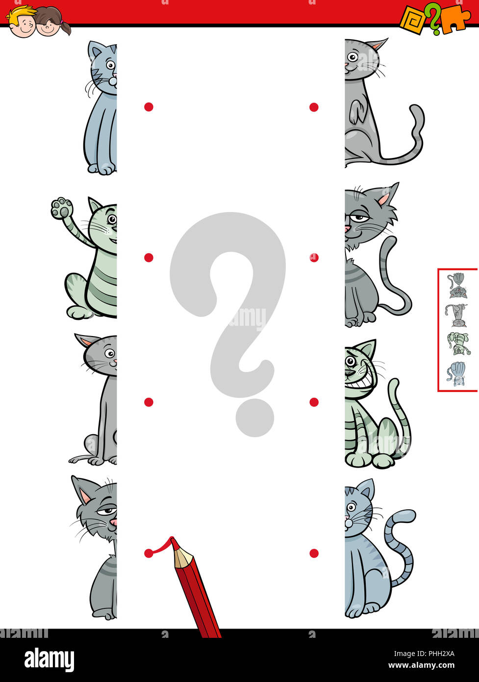 Cartoon cat jigsaw puzzle game hi-res stock photography and images - Alamy