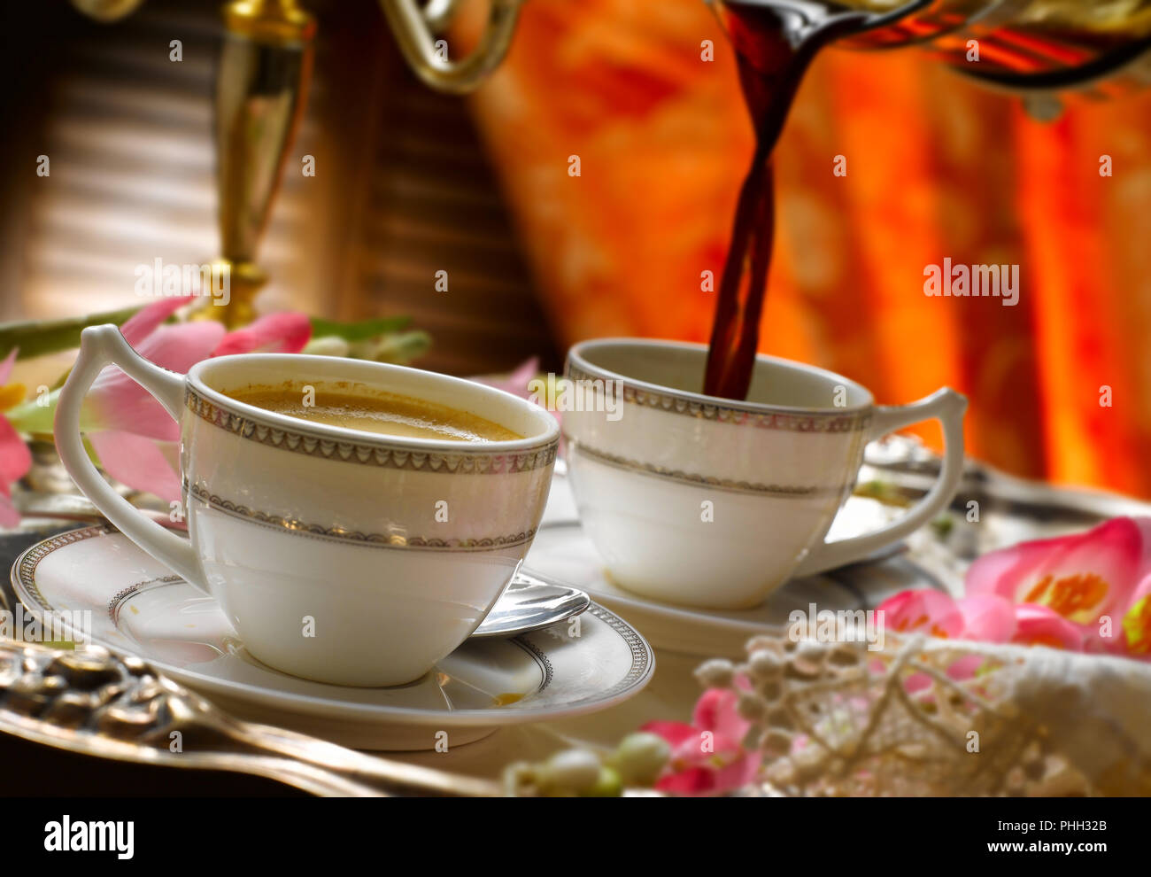 delicious coffee served in a refined setting Stock Photo - Alamy