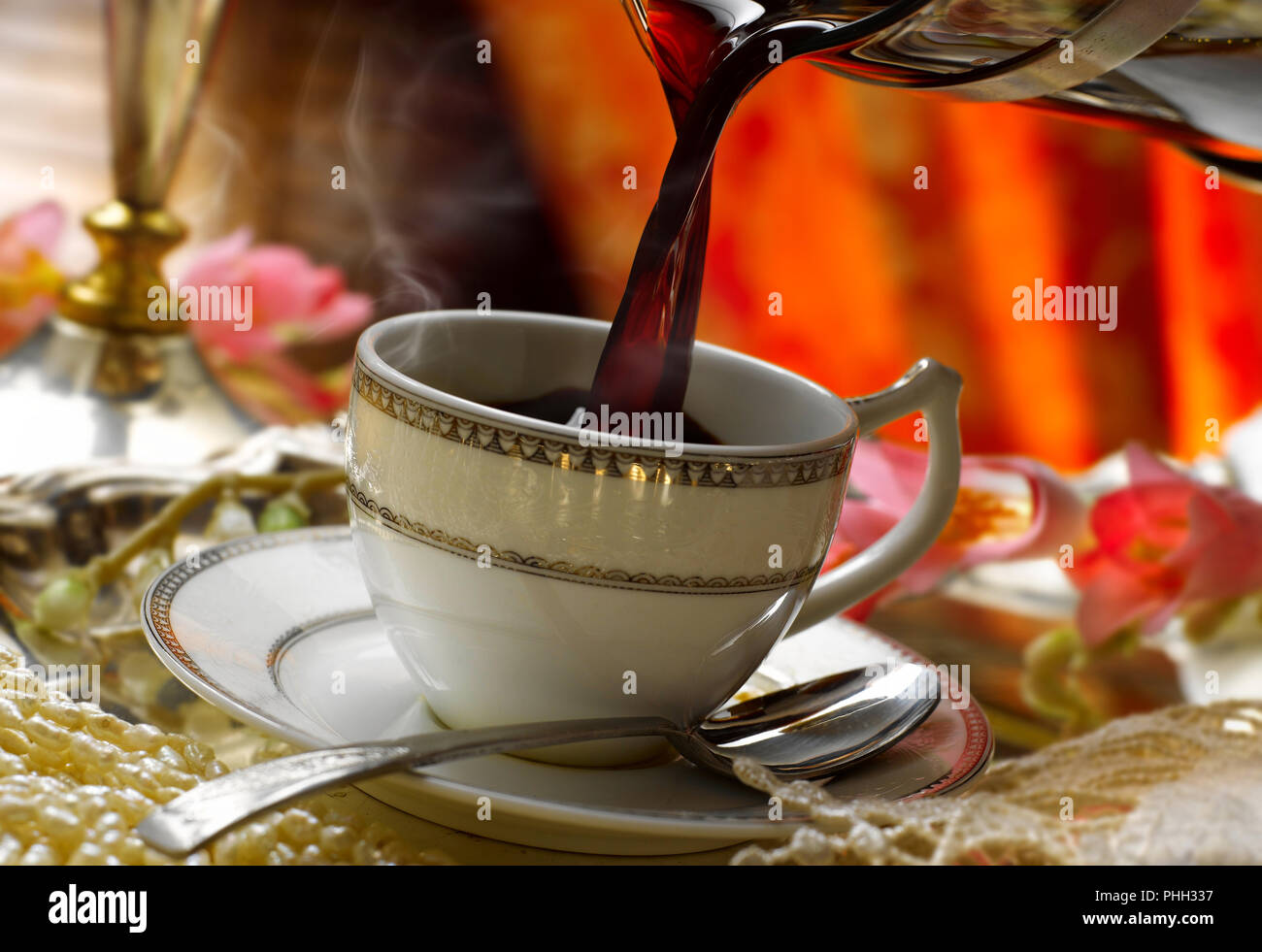 delicious coffee served in a refined setting Stock Photo - Alamy