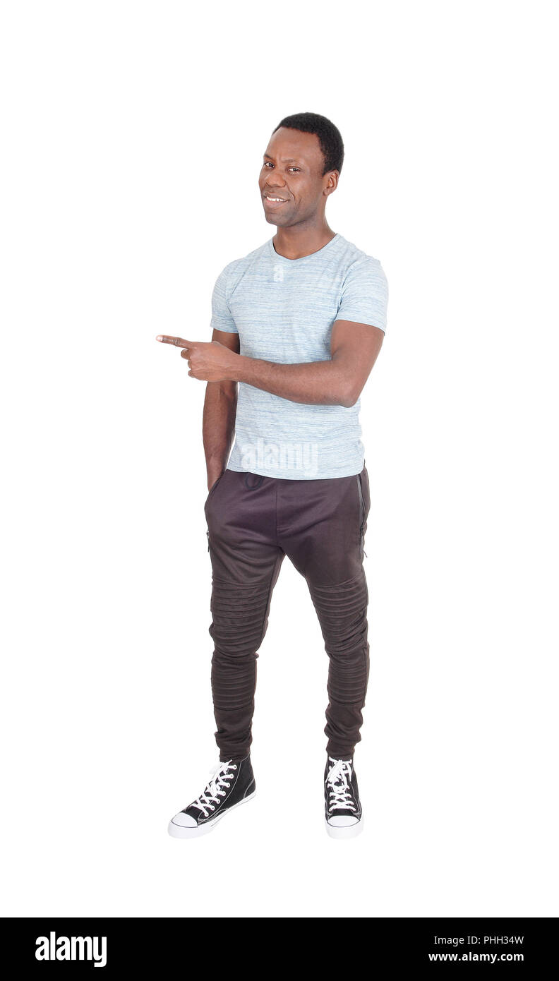 Casual man point finger Cut Out Stock Images & Pictures - Alamy