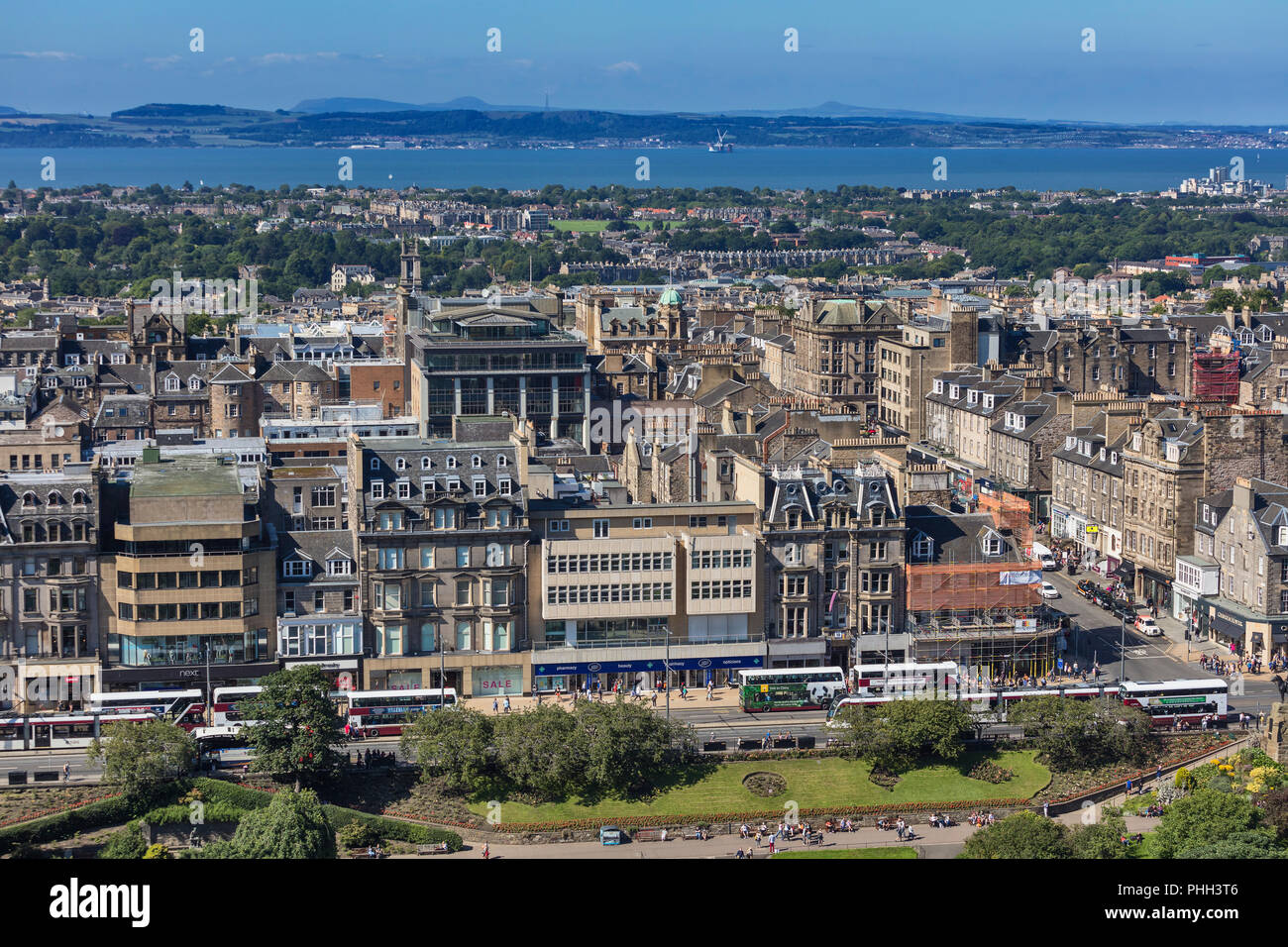 Cityscape from Edinburgh castle, Princes Street, Edinburgh, Scotland ...