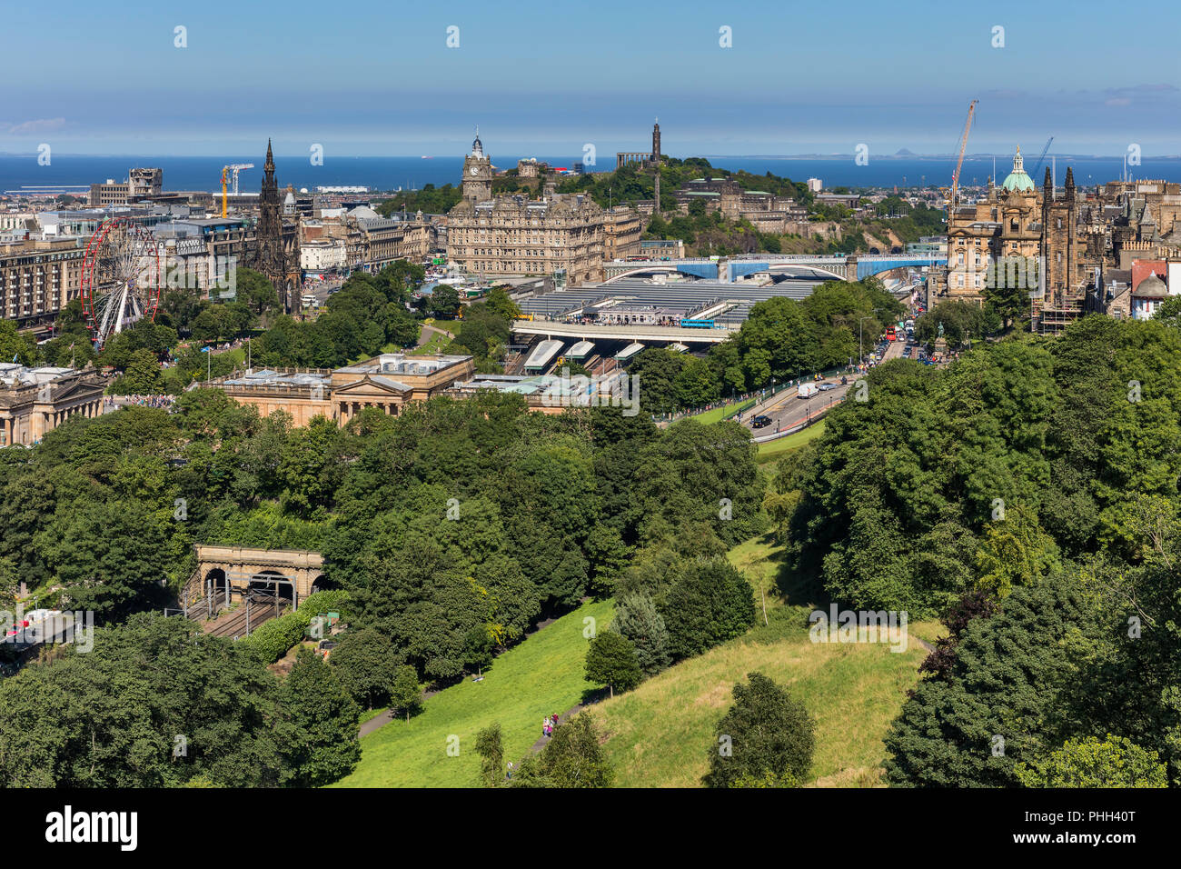 Cityscape from Edinburgh castle, Edinburgh, Scotland, UK Stock Photo ...