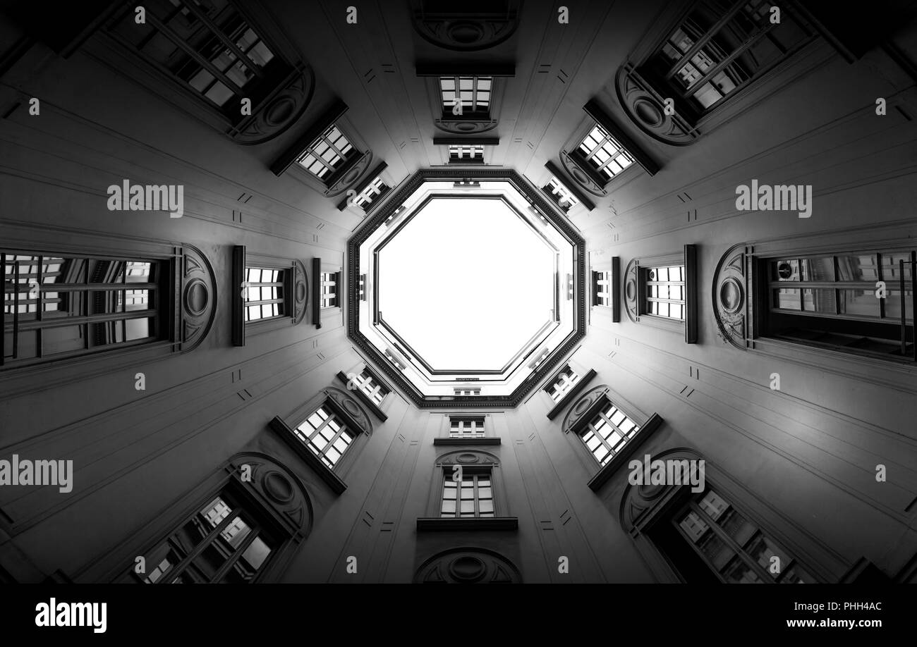 Windows in perspective with sky in background Stock Photo - Alamy