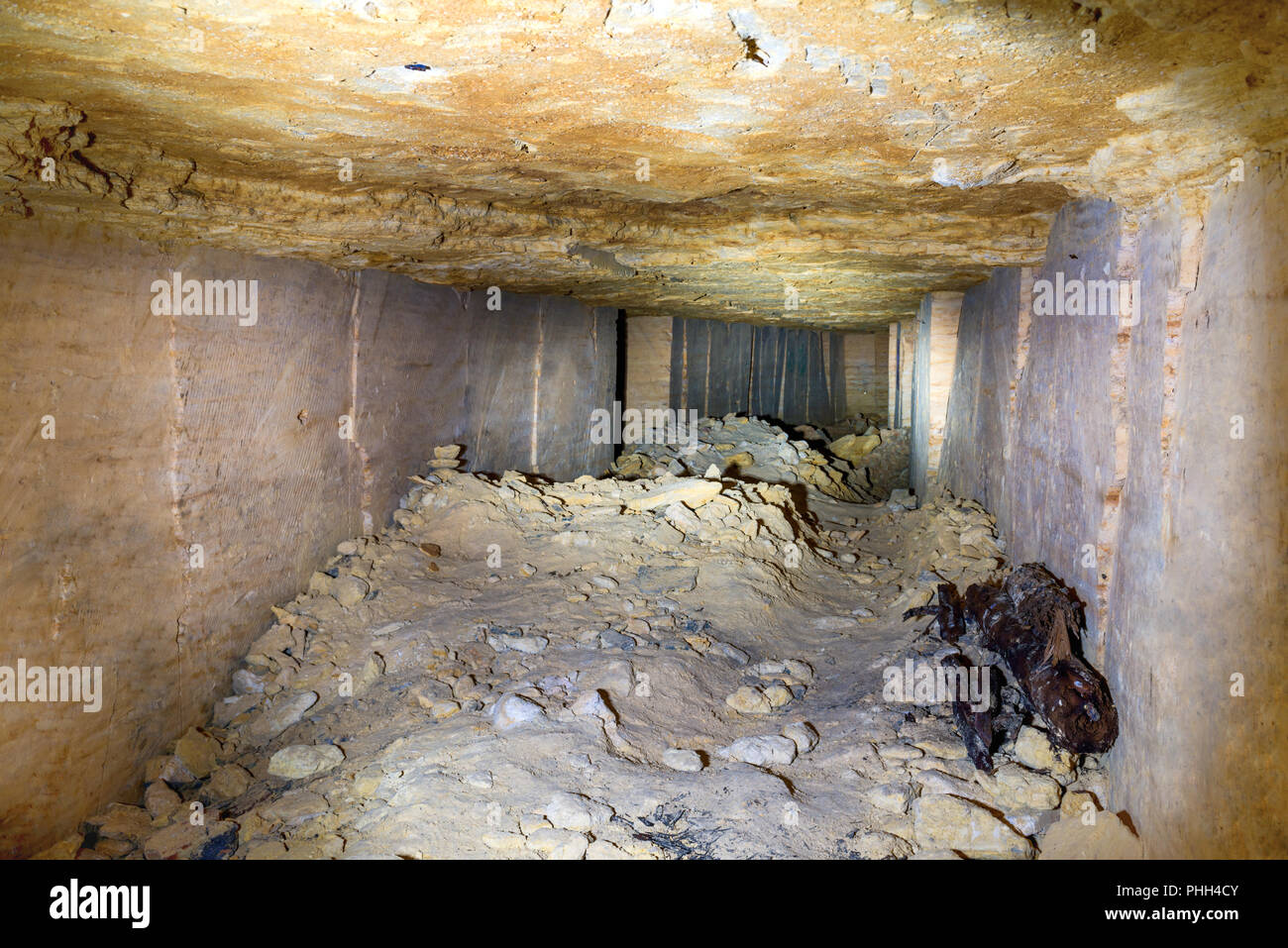 Tunnel in stone quarry mine Stock Photo - Alamy