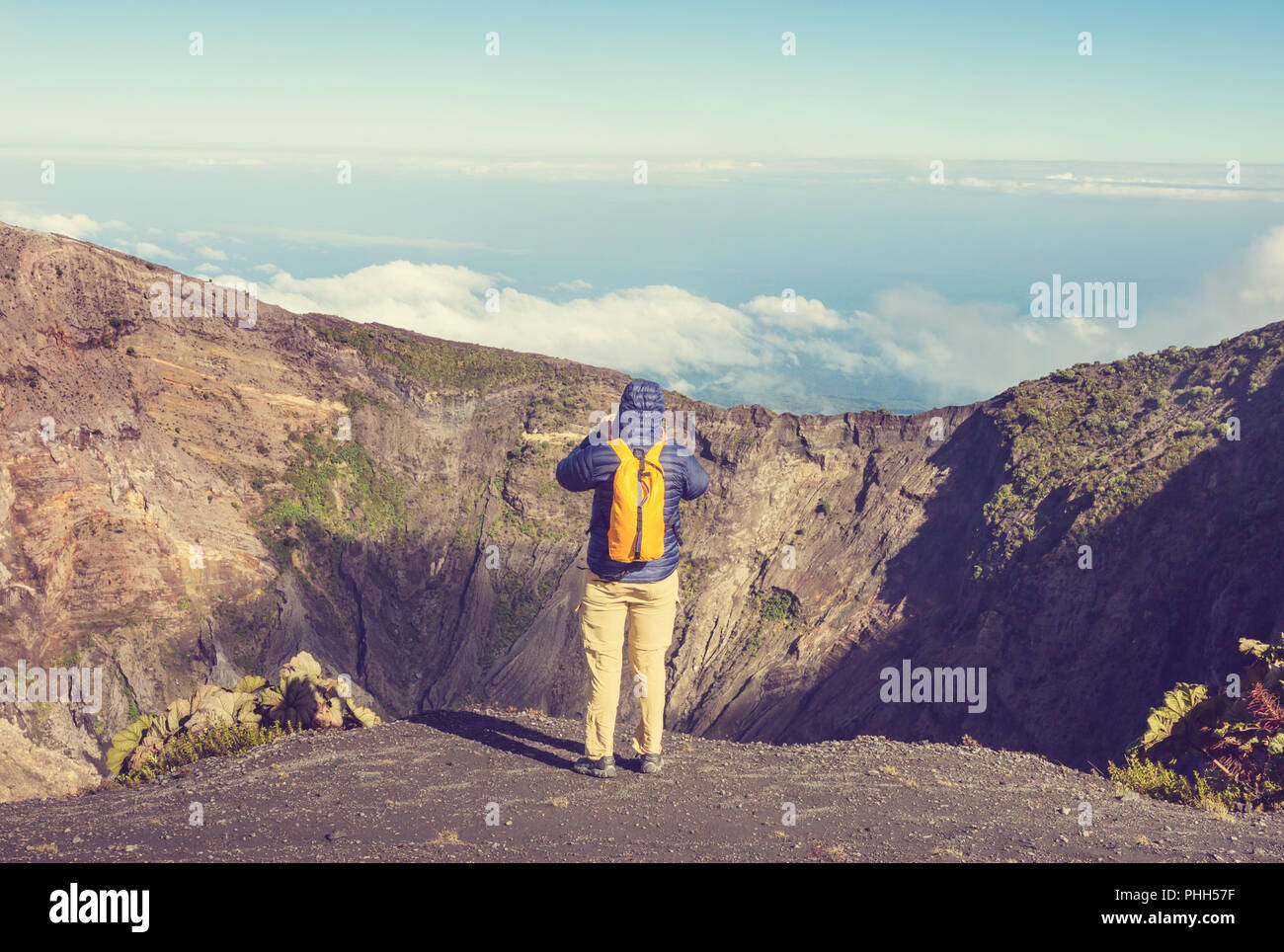 Hike to volcano Stock Photo - Alamy