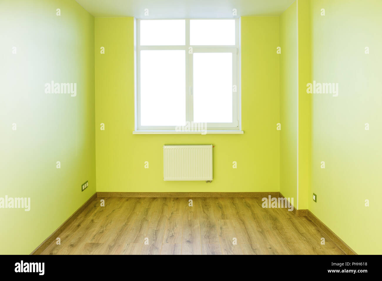 Living room interior of green empty room Stock Photo - Alamy