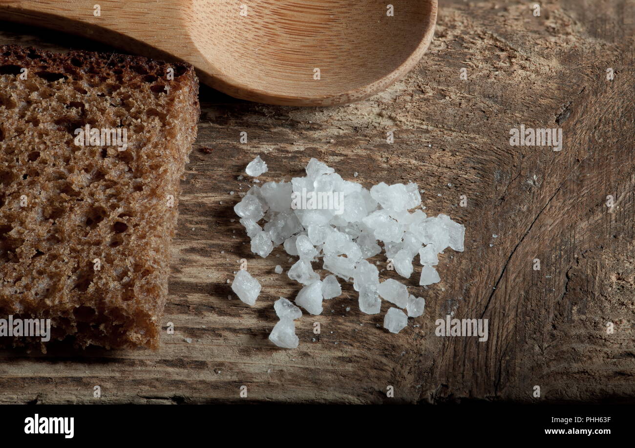 spoon rye bread with coarse salt Stock Photo - Alamy