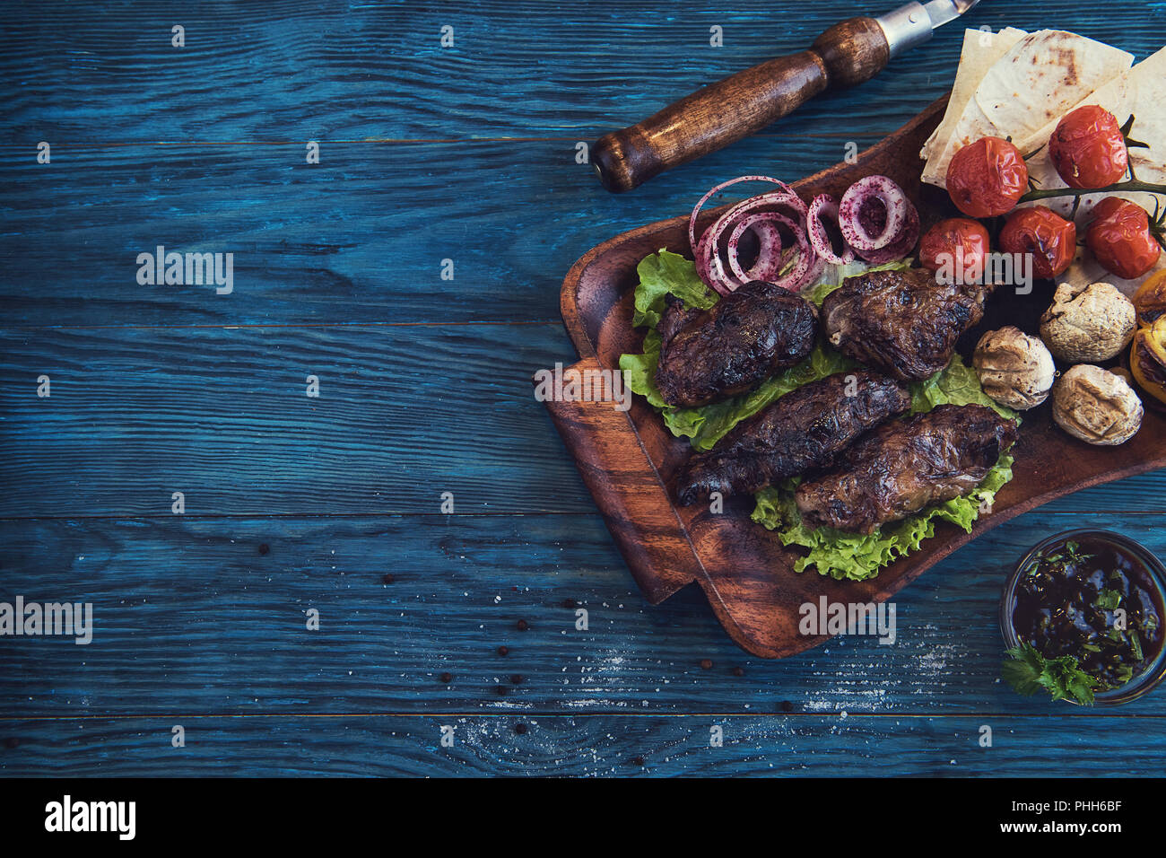Grilled lamb meat Stock Photo - Alamy