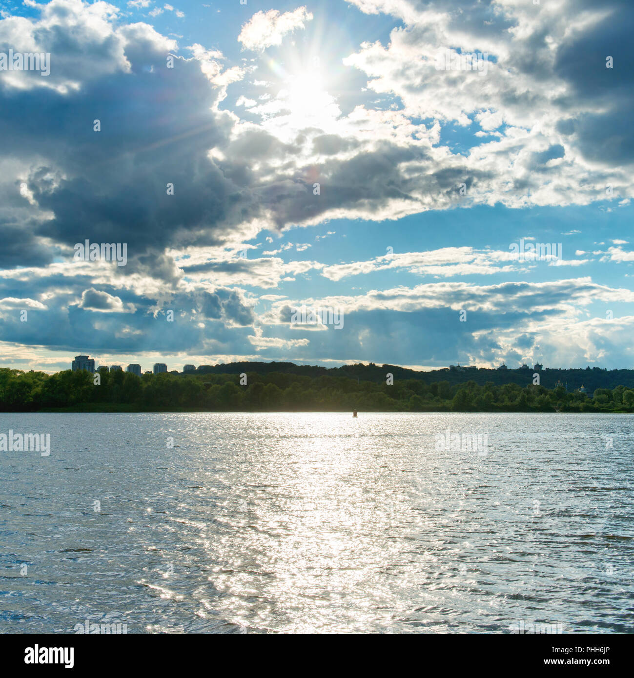 Beautiful space sunset over river hi-res stock photography and images ...