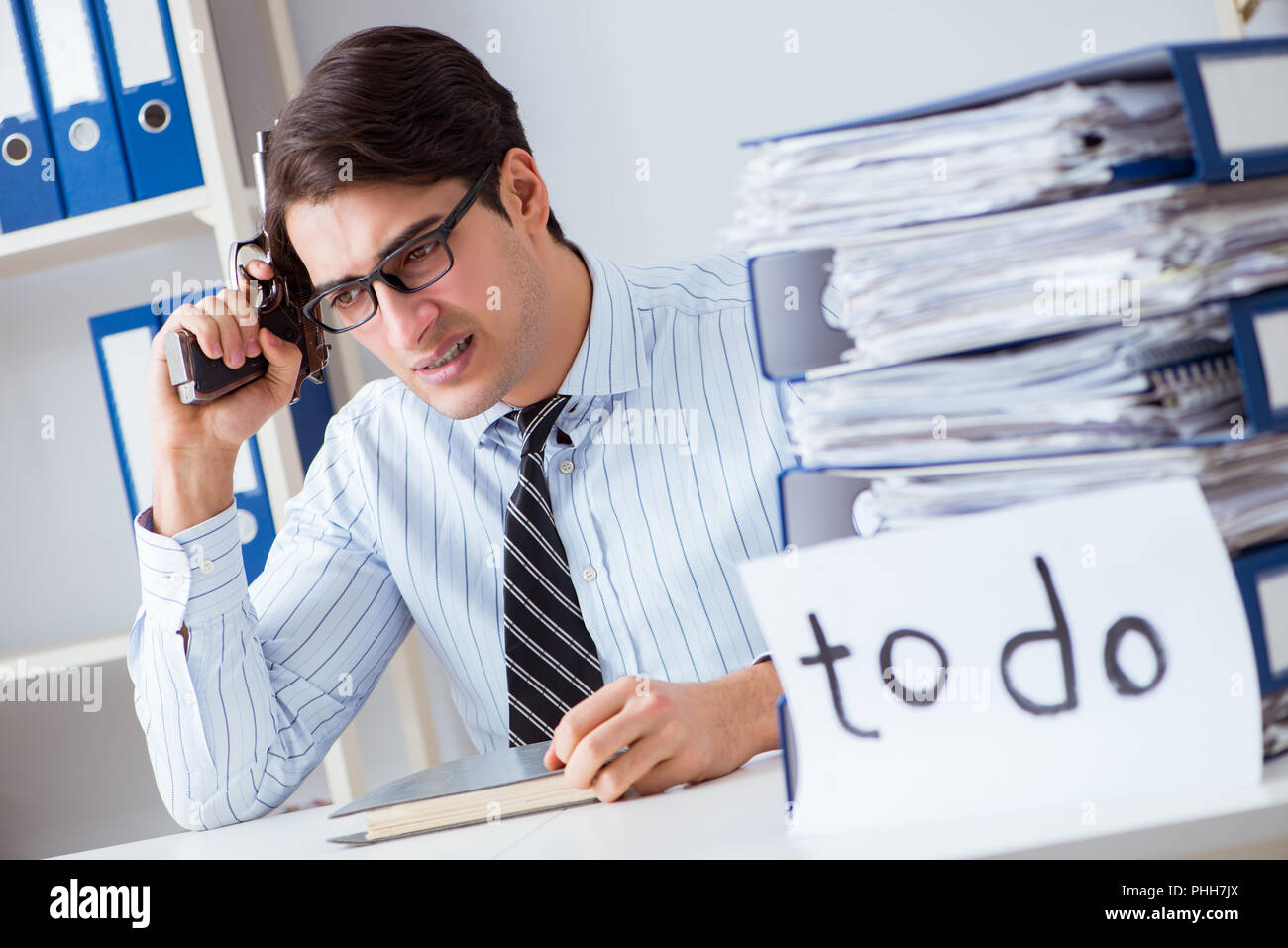 Businessman failing to deliver his to-do list Stock Photo - Alamy