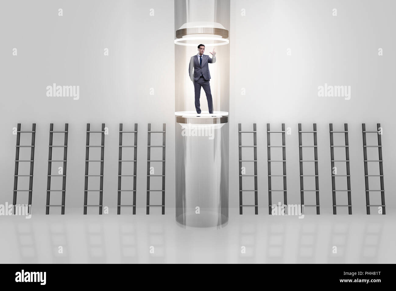 Businessmen in accelerated and fast promotion concept Stock Photo - Alamy