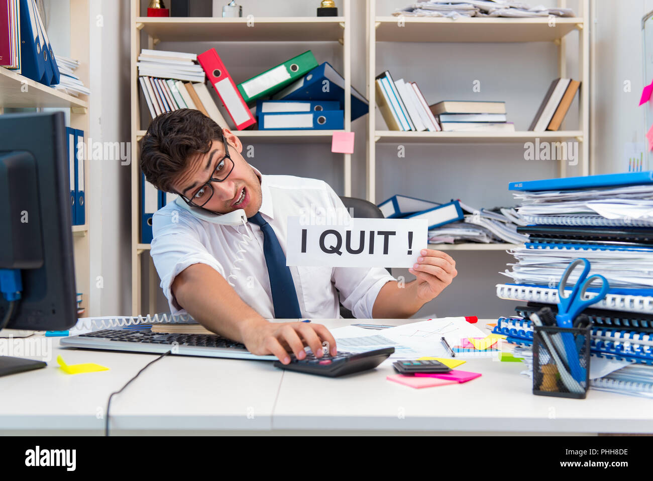 Busy frustrated businessman angry in the office Stock Photo - Alamy